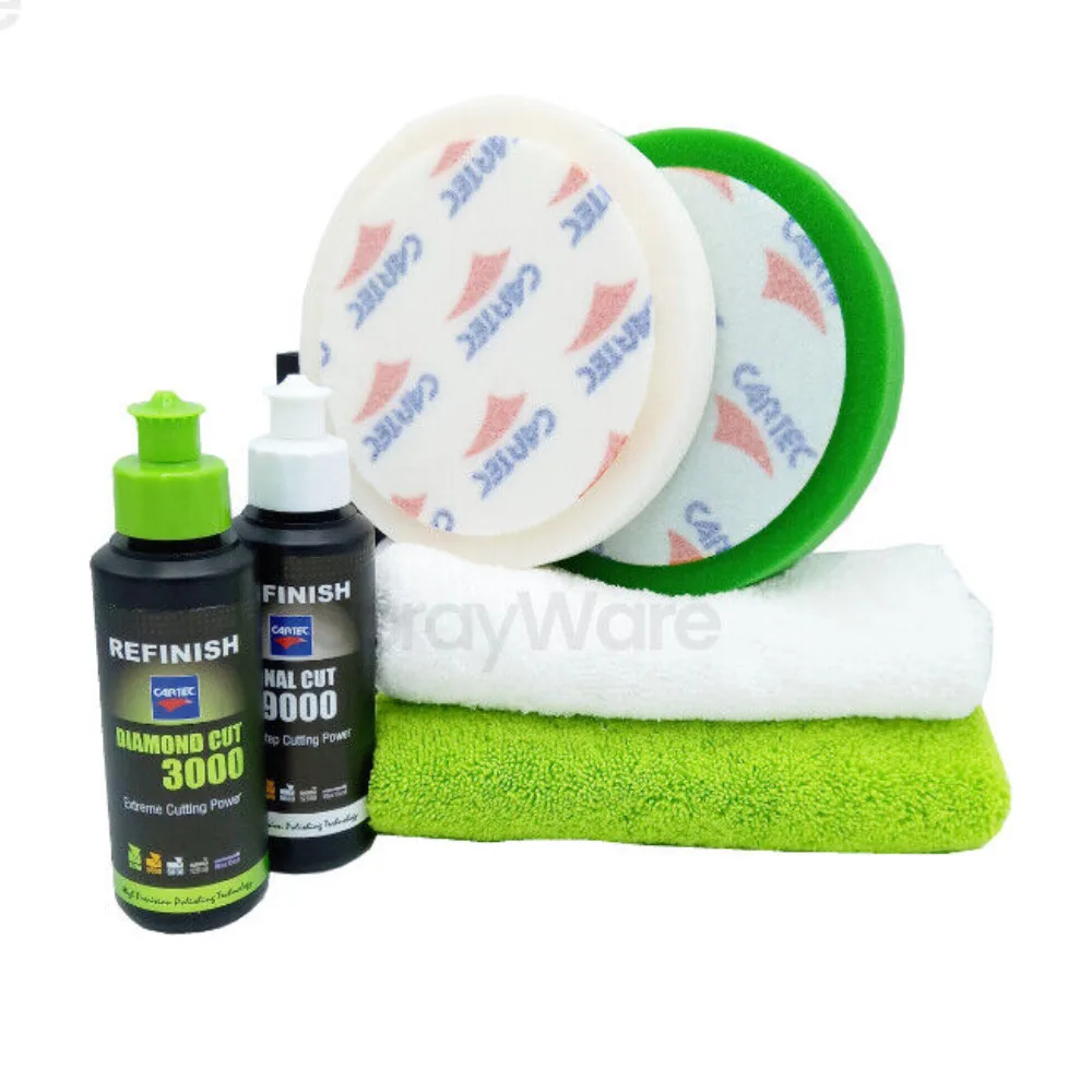 Cartec Refinish Starter Kit 3000 & 9000 Polish Pad & Cloth 150ml ...