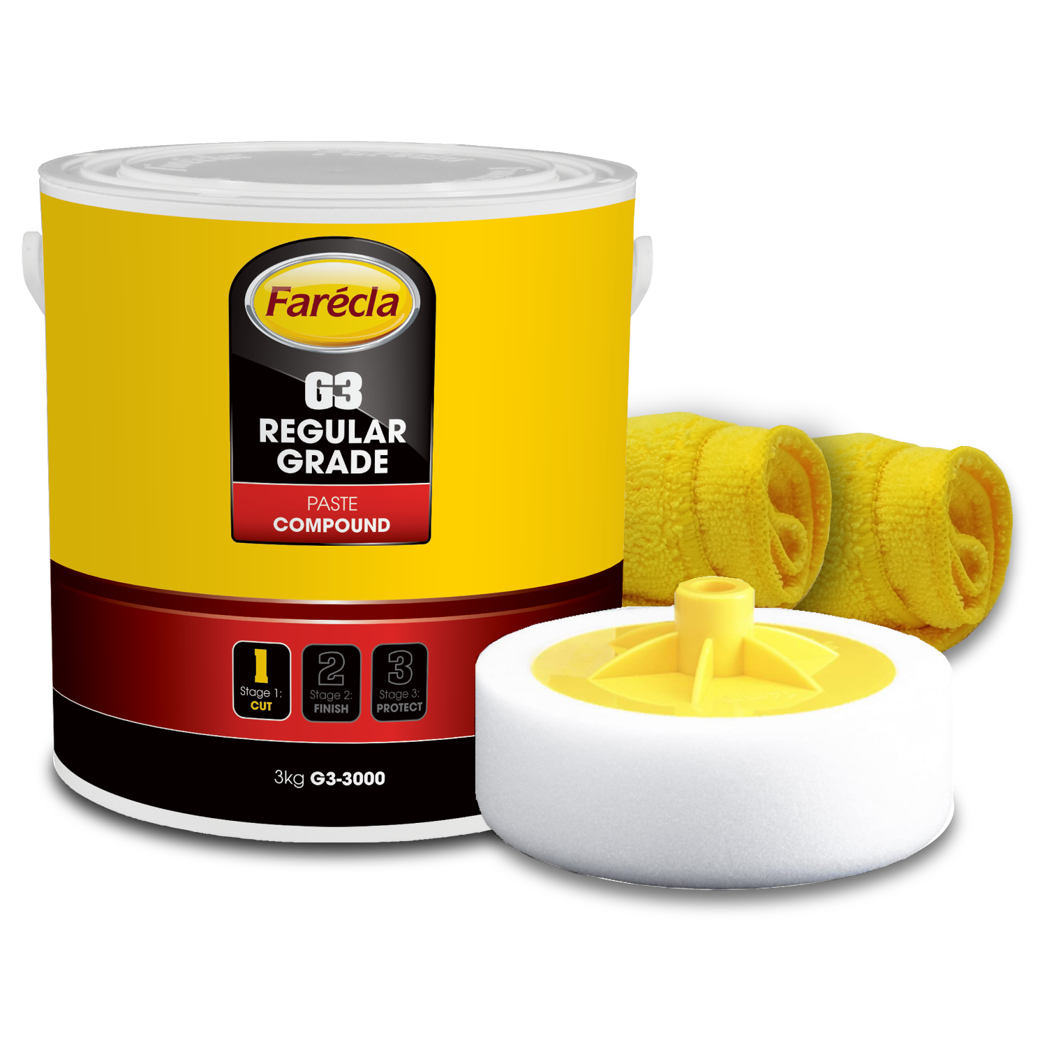 Farecla G3 Paste Regular Compounding 3kg Tub & Pad Bundle - SprayWare